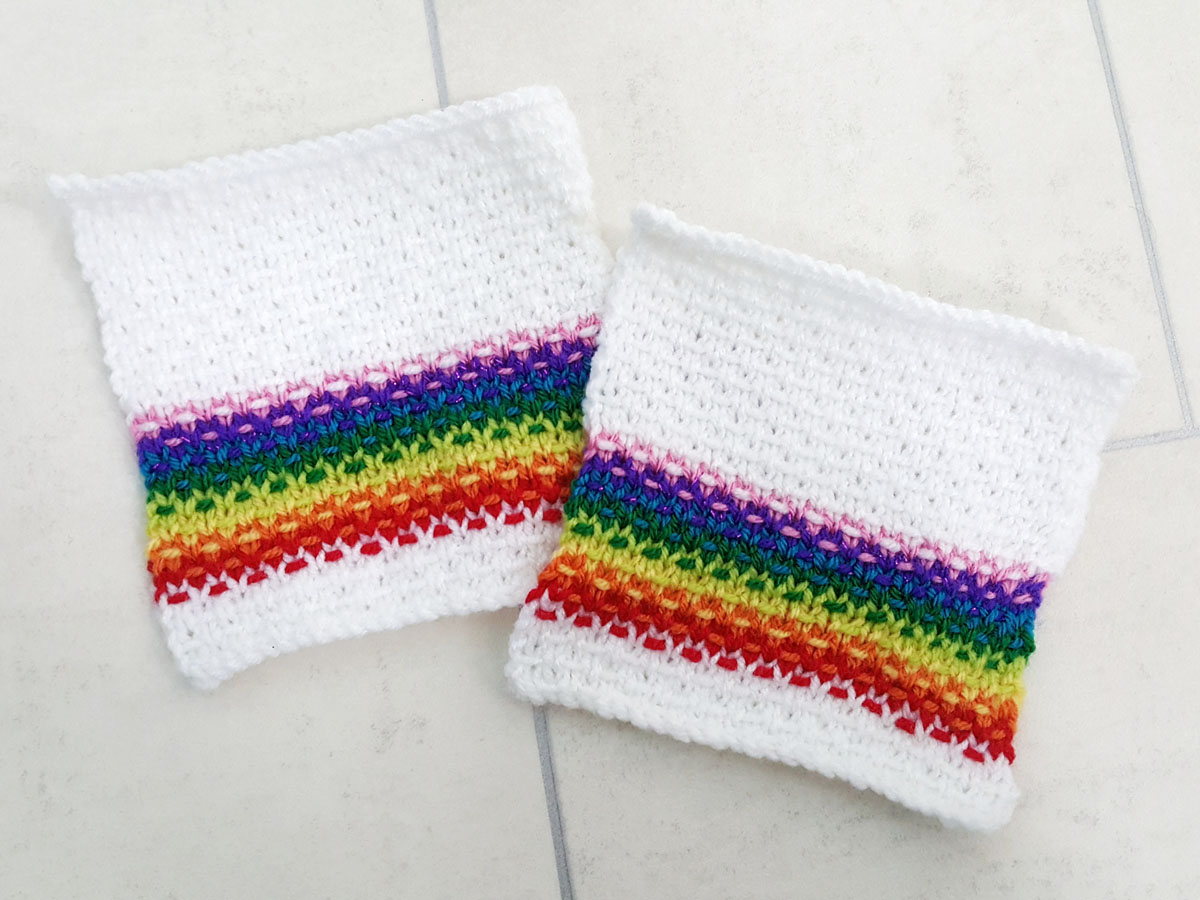 Rainbow Bonding Square Pattern - The Fated Knitter