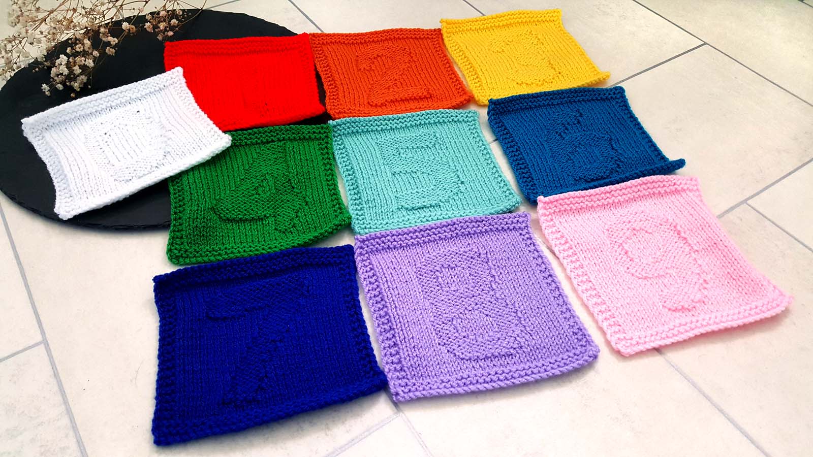 0-9 Numbers 6" Squares Knitting Pattern - The Fated Knitter